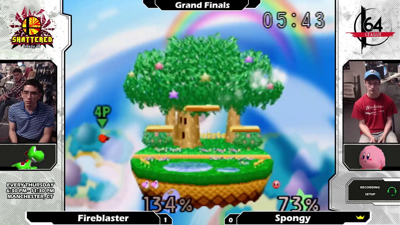 Smash 64: Fireblaster (Yoshi) V Spongy (Kirby/Pikachu) - Shattered 105 ...
