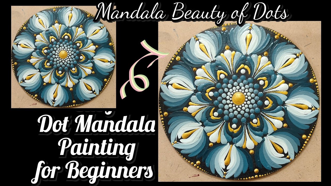 Easy dot mandala painting tutorial for beginners.Real time n edited ...