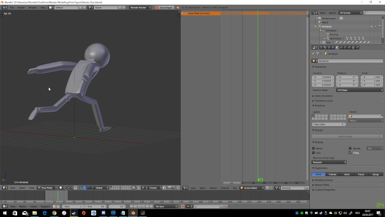 Blender - Naruto Run - YouTube