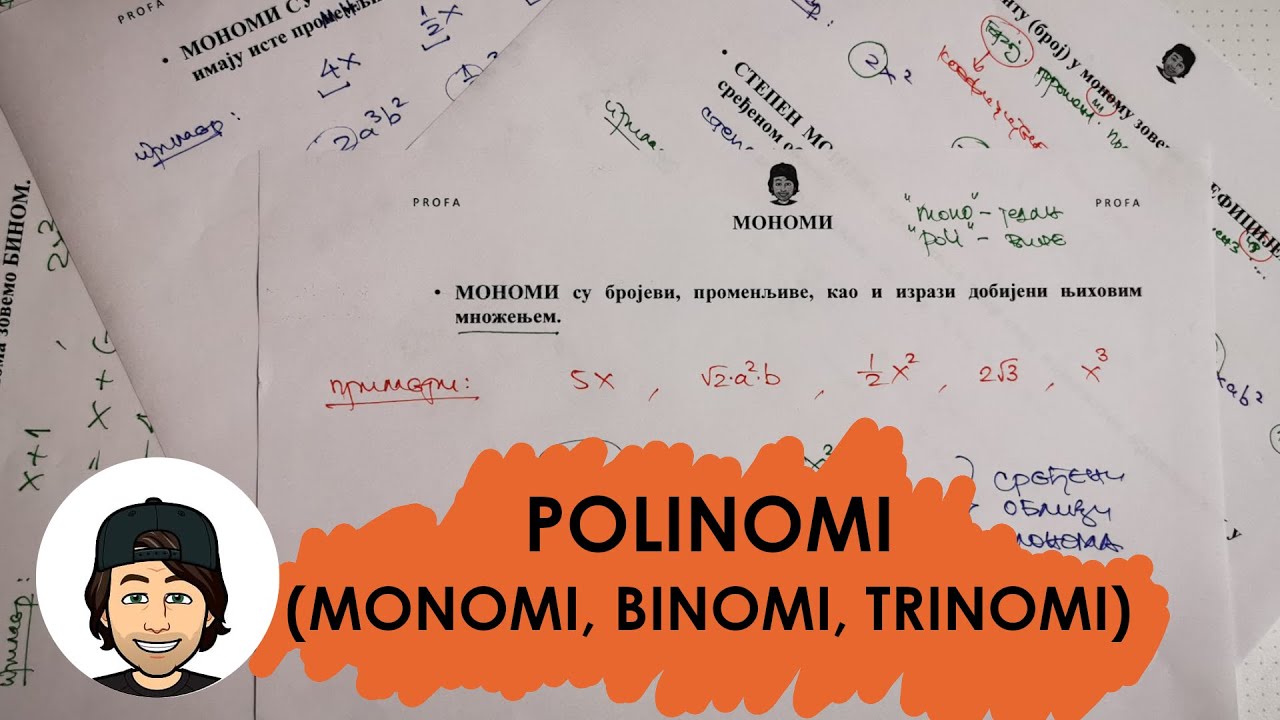 POLINOMI (MONOM, BINOM,TRINOM) - YouTube