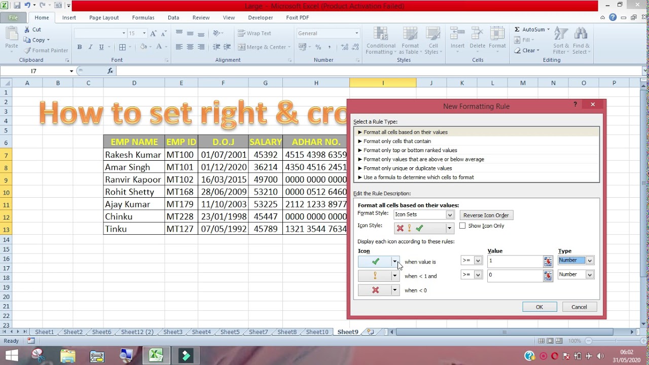 How To Set Right Cross Mark In Excel Right And Wrong Check In Cell how-to-set-right-cross-mark-in-excel-right-and-wrong-check-in-cell