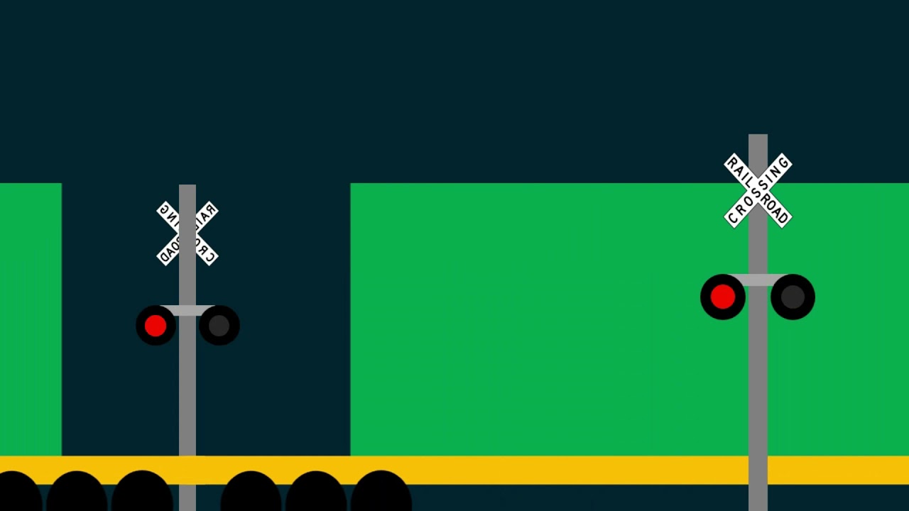 (Animated) Railroad Crossing Santa Fe Freight Train at Storm Road - YouTube