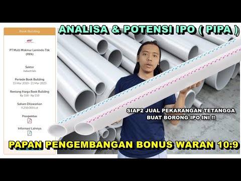 Analisa IPO saham PT Multi Makmur Lemindo Tbk ( PIPA ) - Papan pengembangan Bonus waran 10 : 9 ...