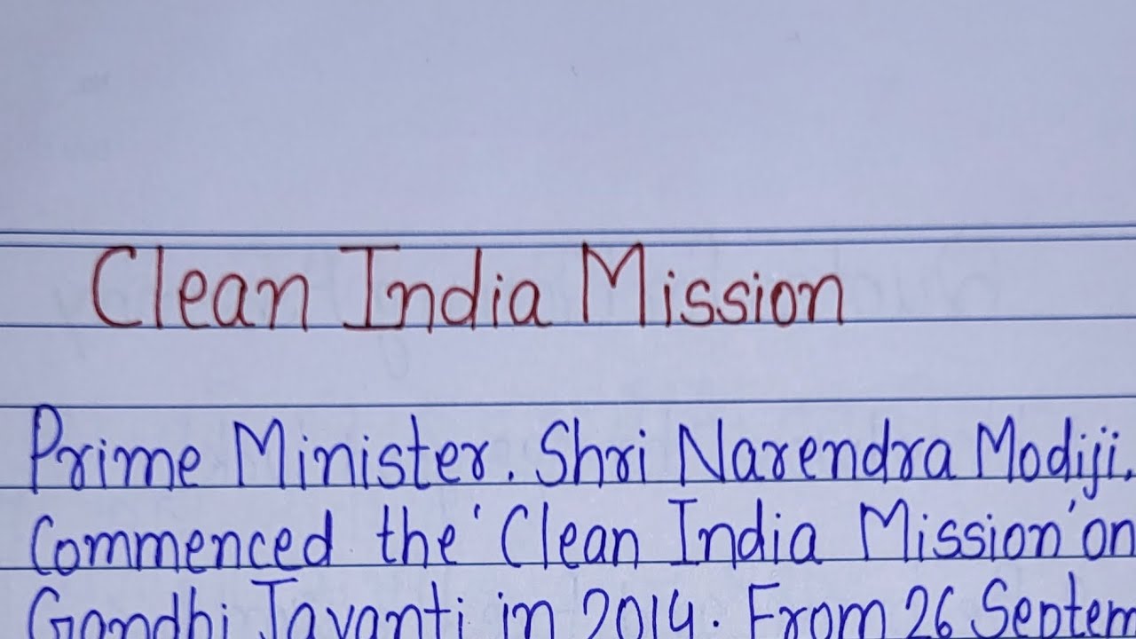 Clean India Mission Essay in English l Essay writing on Clean India ...