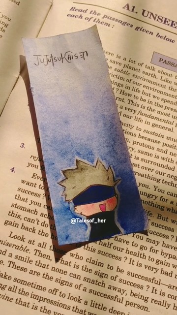 DIY ANIME BOOKMARK IDEA || JJK gojo style Bookmark 🎀 #talesof_her# ...