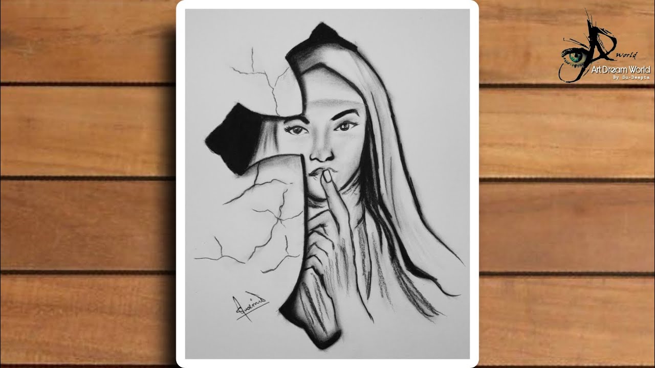 New pencil drawing video || How to draw girl sketch || easy drawing for ...