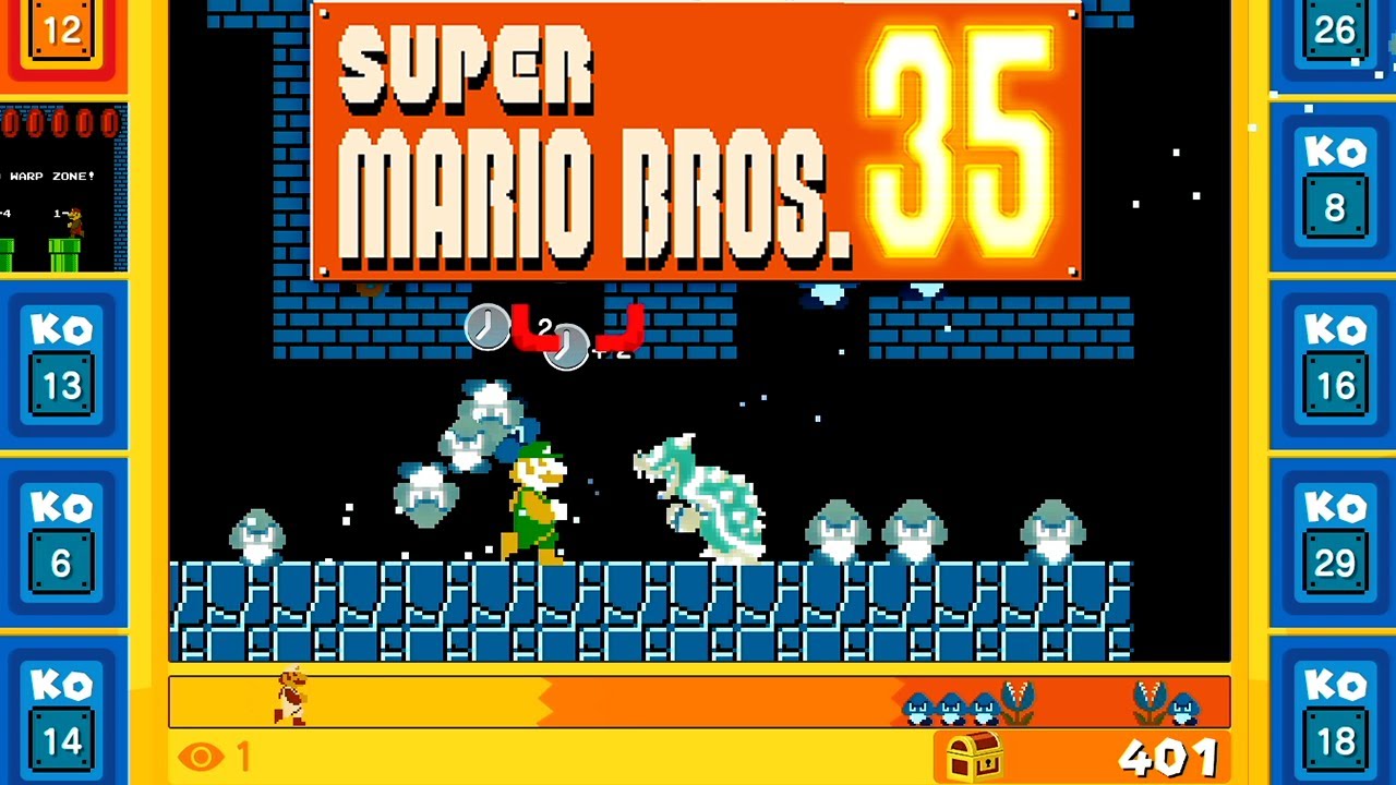 Super Mario Bros. 35 - 35 Player Battle at 1-1 & 1-2 - Walkthrough Part ...