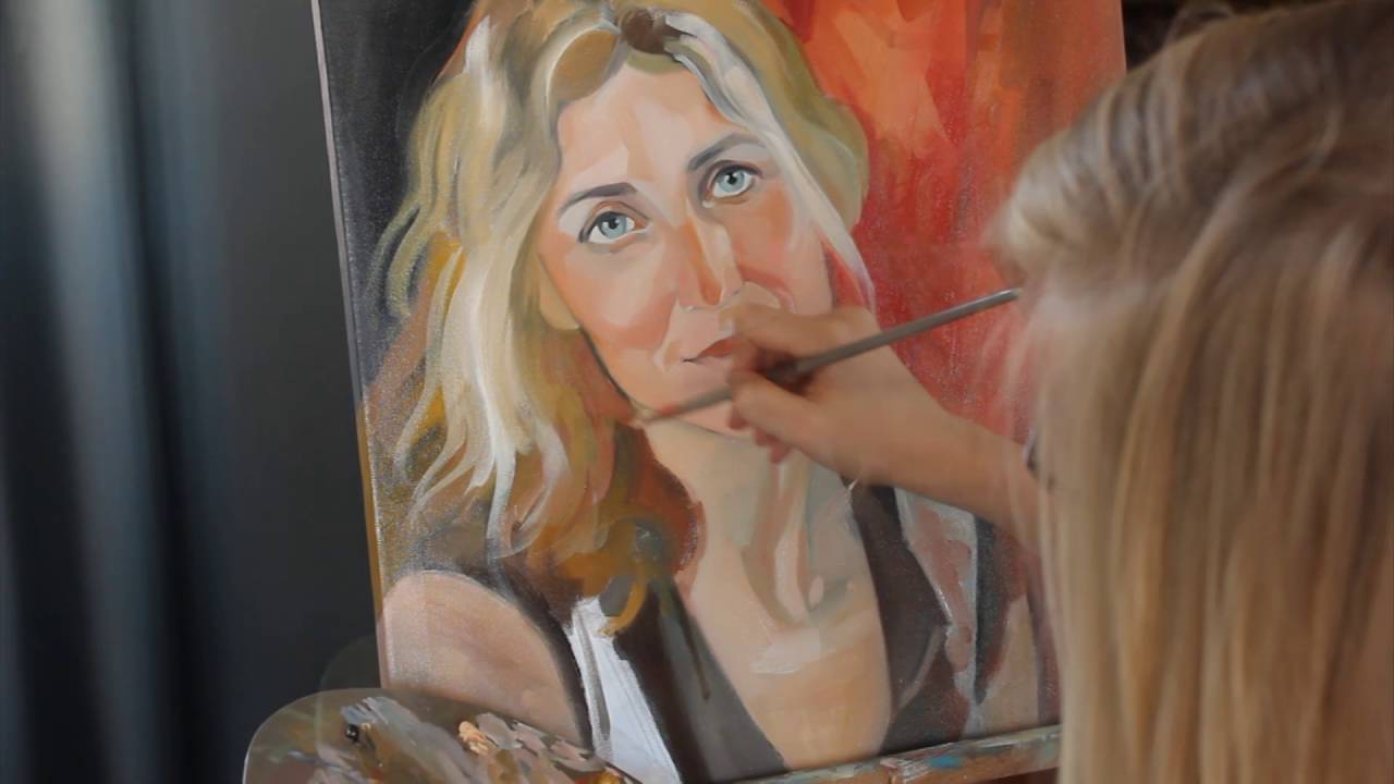 Portrait painting by Anna Hammer - YouTube
