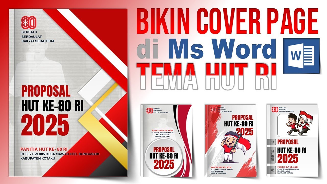Membuat Halaman Cover Cantik di Ms Word Tema HUT RI - YouTube