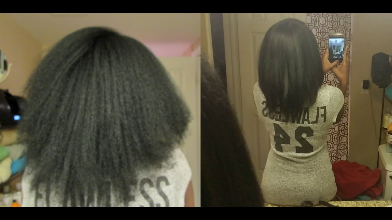 Straightening 4C Hair (Official Length Check) - YouTube