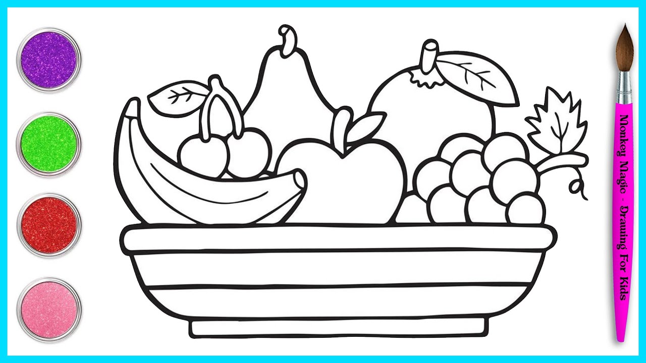 how to draw FRUITS Drawing , Drawing for Kids & Toddlers - YouTube