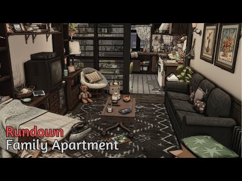 Rundown Family Apartment | The Sims 4 Speed Build | Sims 4 cc | Sims 4 ...