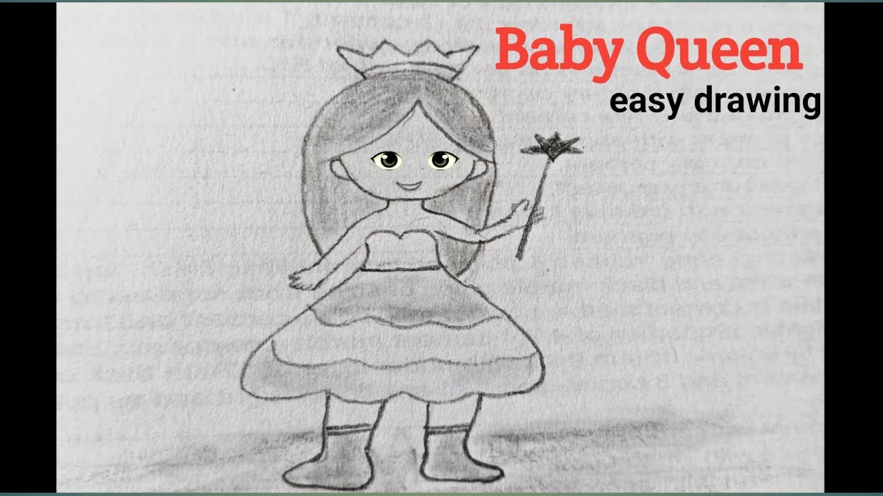 simple baby Queen drawing for kids, beginners 🫅#queen - YouTube