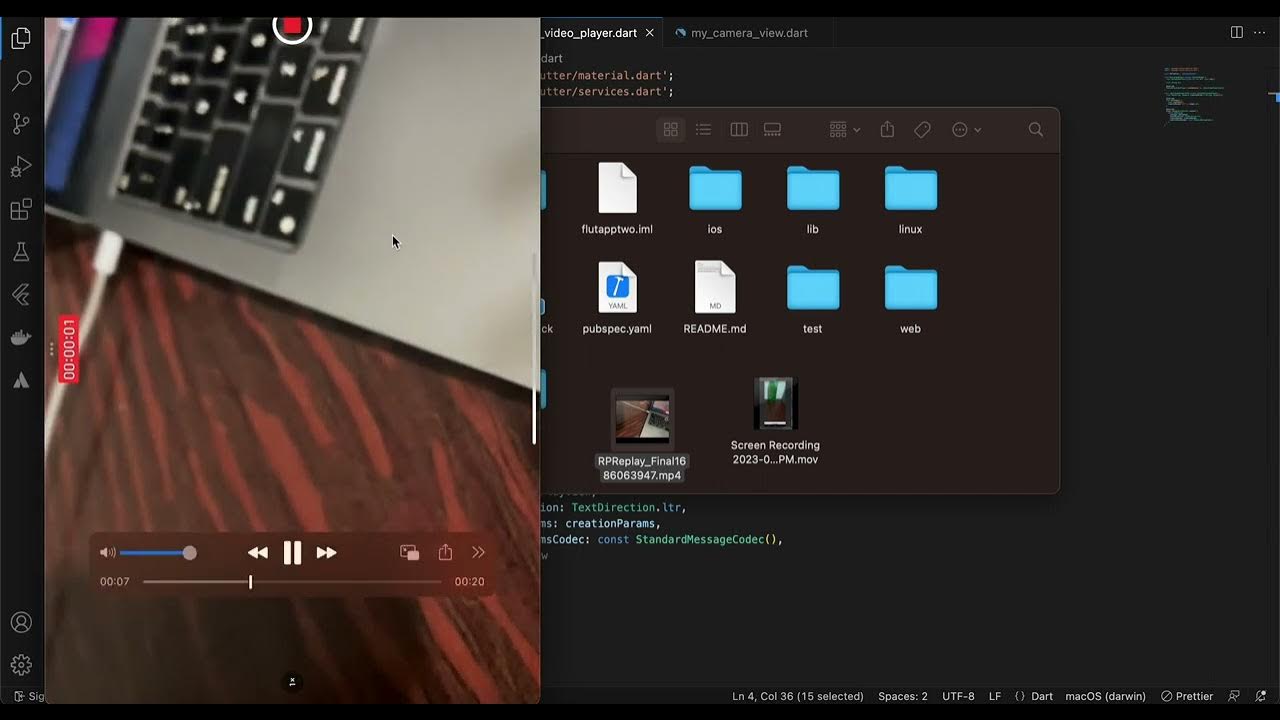Flutter record audio video and play the video without third party lib - YouTube