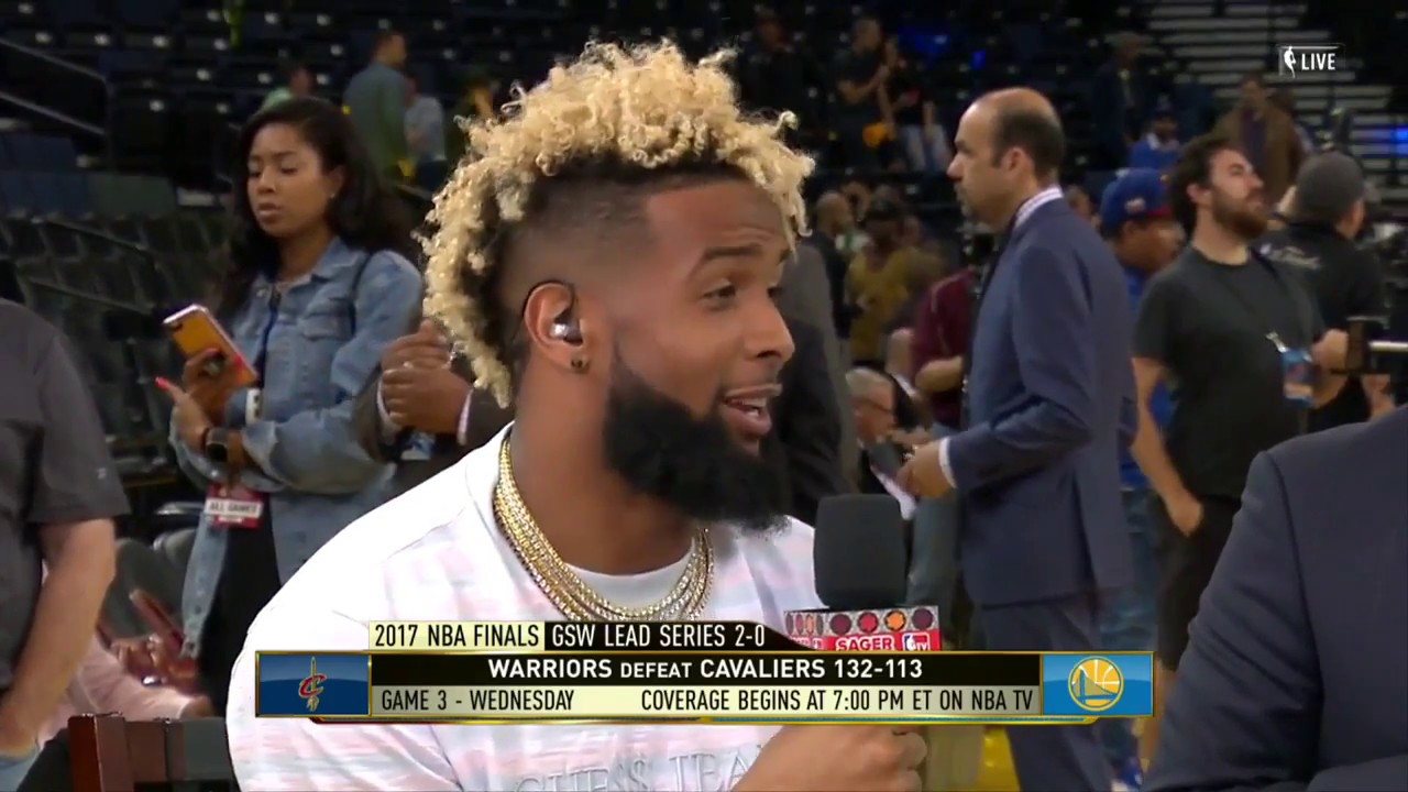 Odell Beckham Jr After Warriors Cavaliers NBA Finals - Game 2 June 4 ...