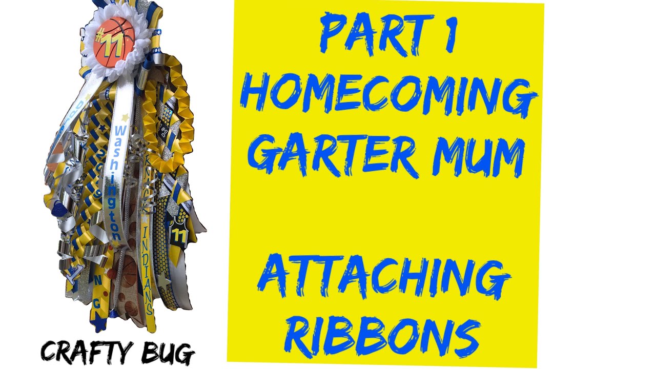 DIY HOMECOMING GARTER MUM TUTORIAL ; attaching streamers/ ribbons - YouTube