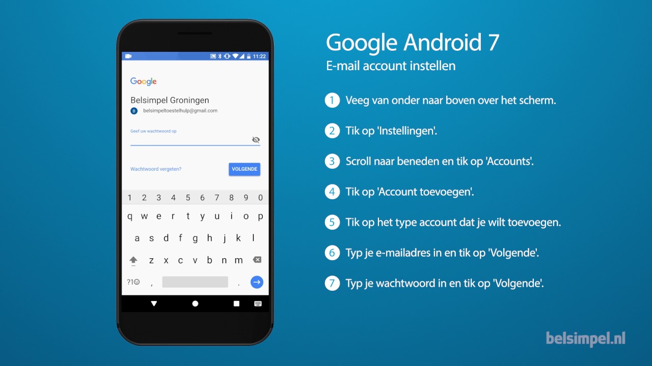 Tips & Tricks - Google smartphone: E-mail instellen (Android 7) - YouTube