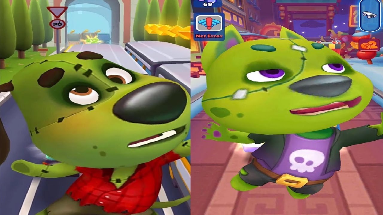 TALKING TOM GOLD RUN ZOMBIE BEN VS Running Pet: Dec Rooms Zombie Buck ...