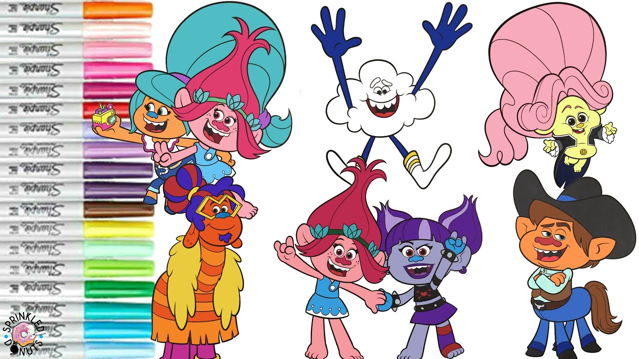Coloring Poppy And Val S Rock Battle Trollstopia Trolls Coloring Book The Best Porn Website
