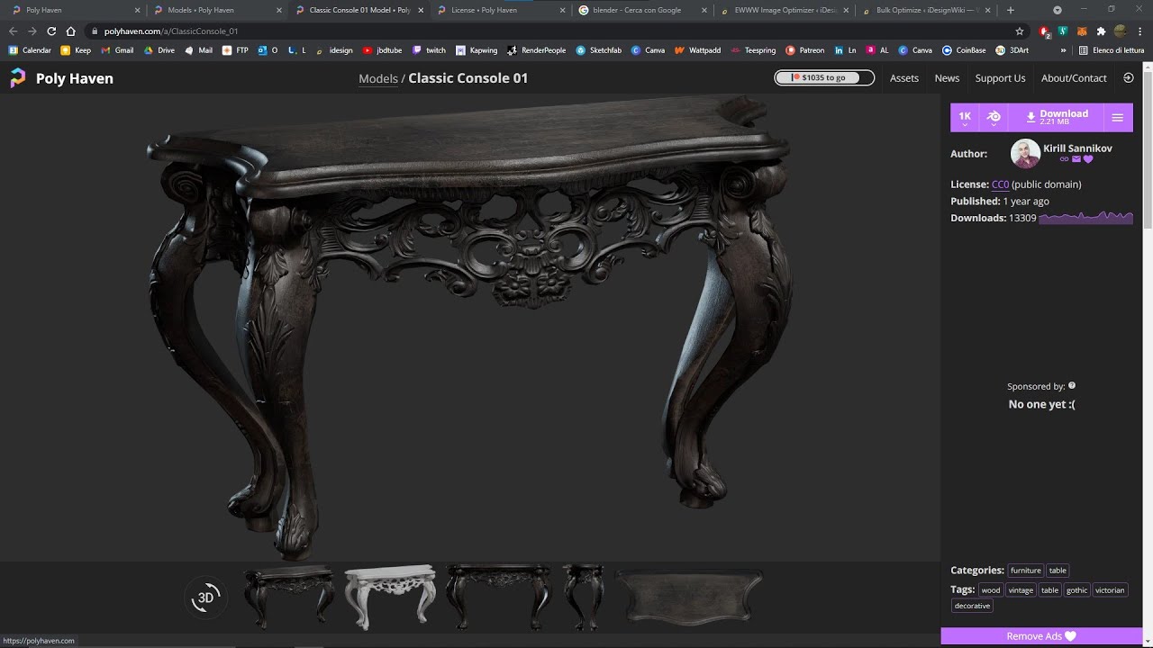 Video Guide - How to Download Free 3D Models, Easy, Fast from Polyhaven ...