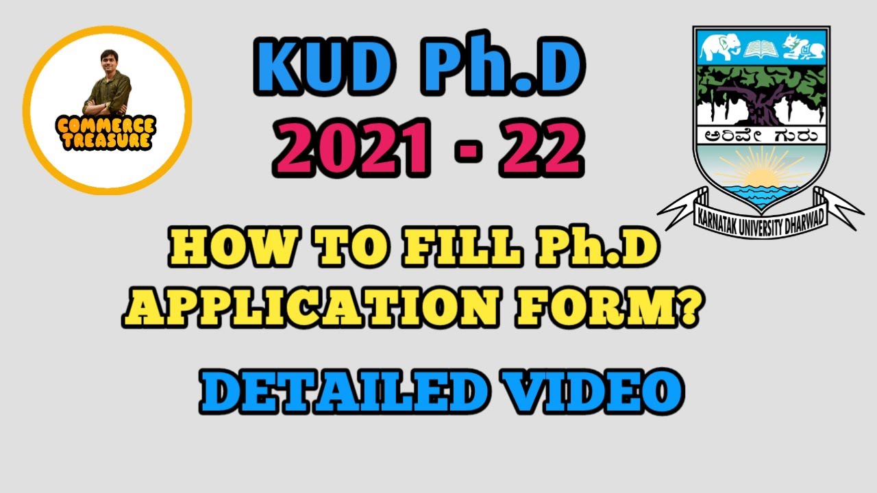 KUD Ph.D Application form 2021-22 in detail II How to apply for Ph.D in ...