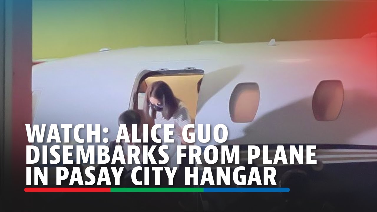 WATCH: Alice Guo disembarks from plane in Pasay City hangar | ABS-CBN ...
