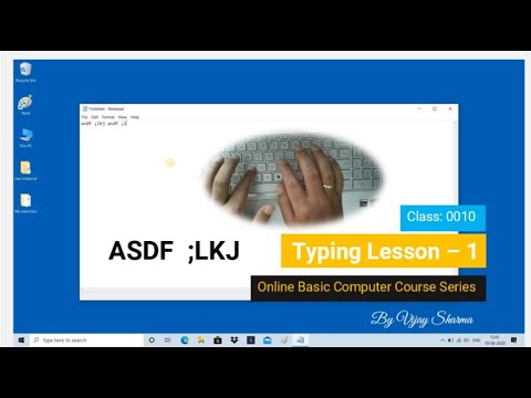 Learn Computer Typing Skills Step by Step : Typing lesson -1 (ASDF ;LKJ ...