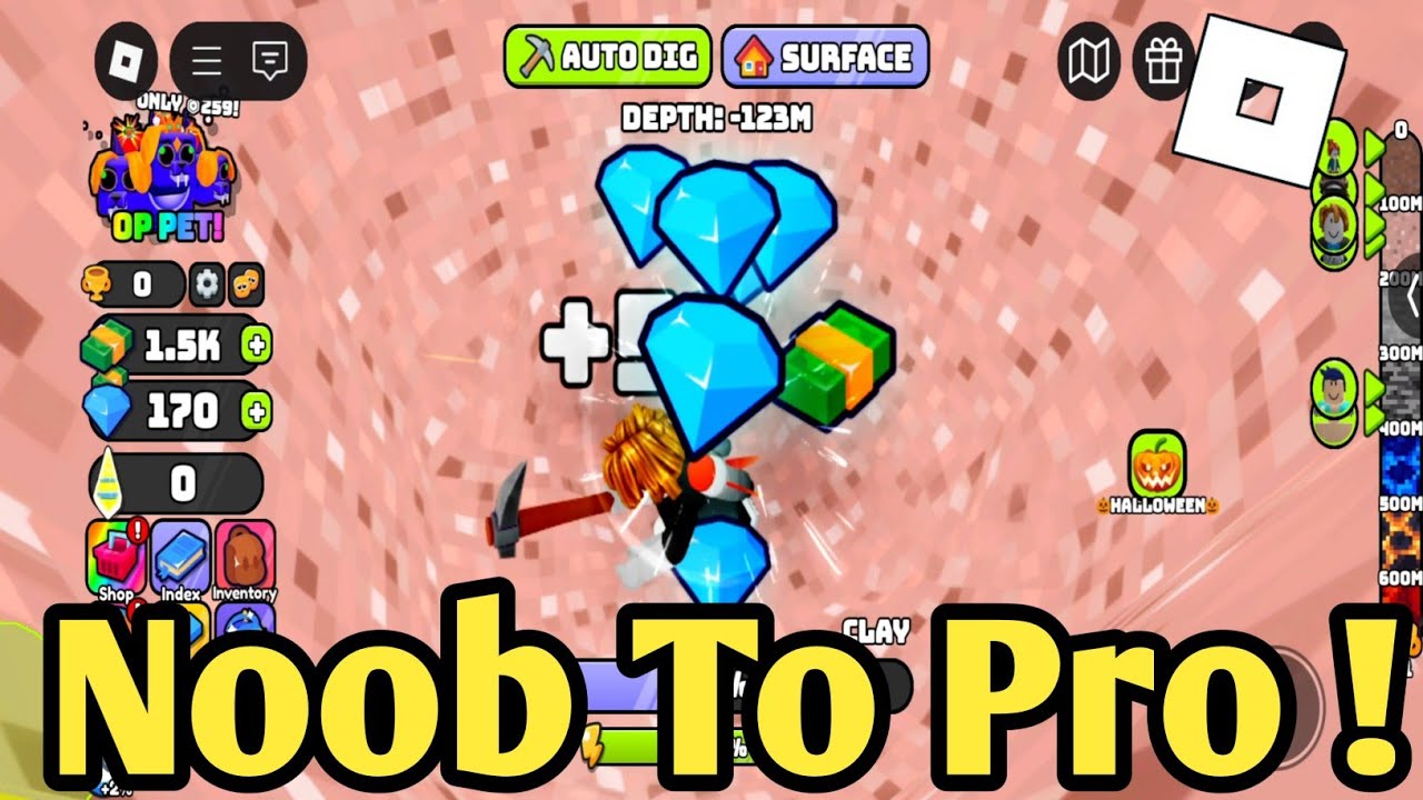 Noob to Pro In Dig To Earth core 🤯 | Roblox Dig To The Core Gameplay ...