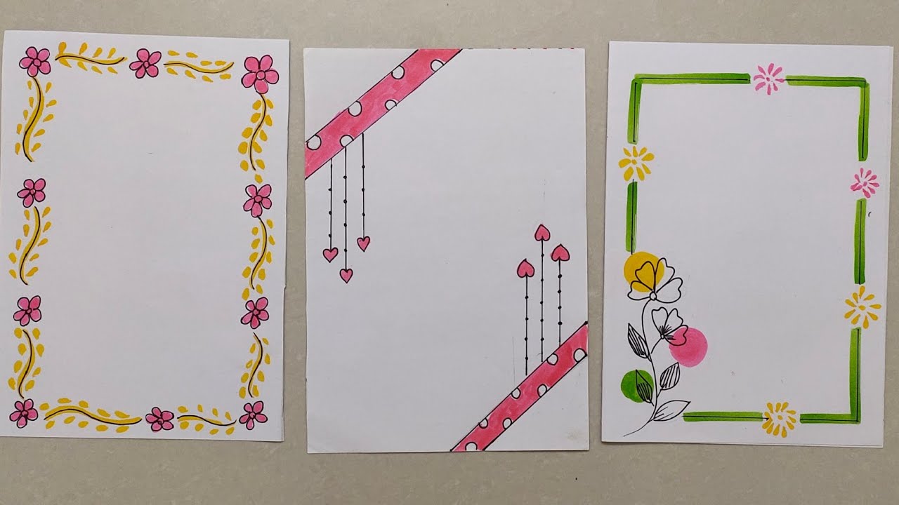 Pink Border Designs 🩷/Project Work Designs/A4 Sheet/Assignment Front ...