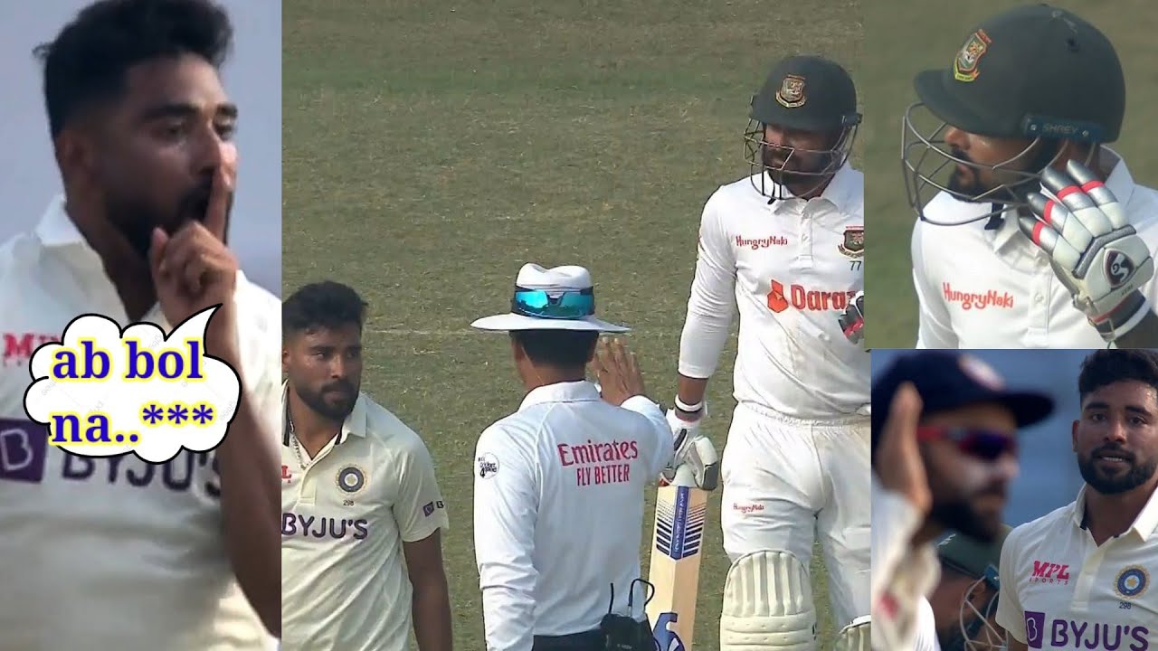 huge drama angry Mohammad Siraj and Virat Kohli with liton Das during ...
