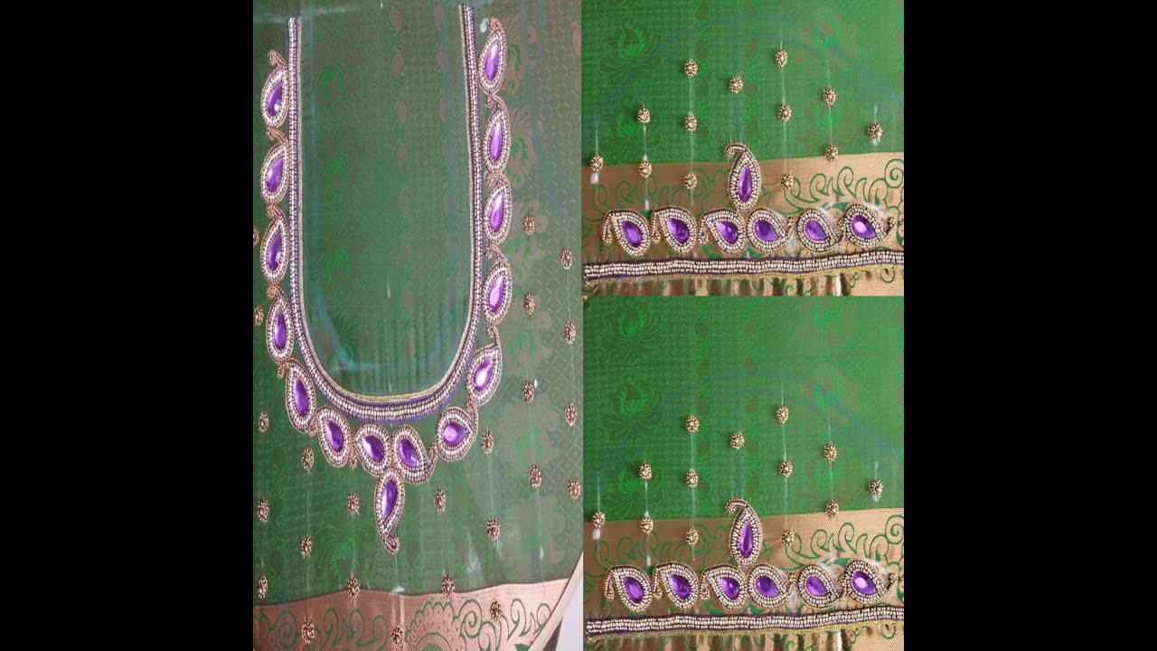 Beautiful Mango Aari Blouse Design #aariwork #aariclass #mangamwork ...