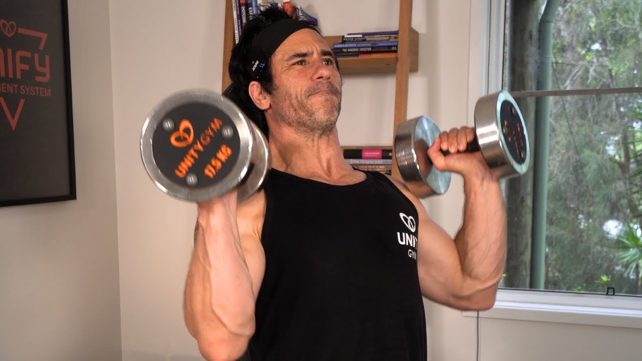 Shoulders, Arms & Middle Splits Home Workout With Dumbbells - Day 57 ...