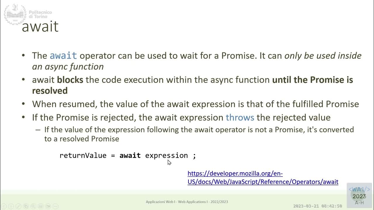 WA1-2023-L09a: Async and Await - YouTube