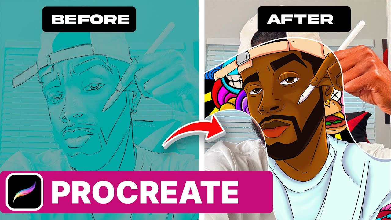Procreate Tutorial: Drawing Yourself as a Cartoon Character - YouTube