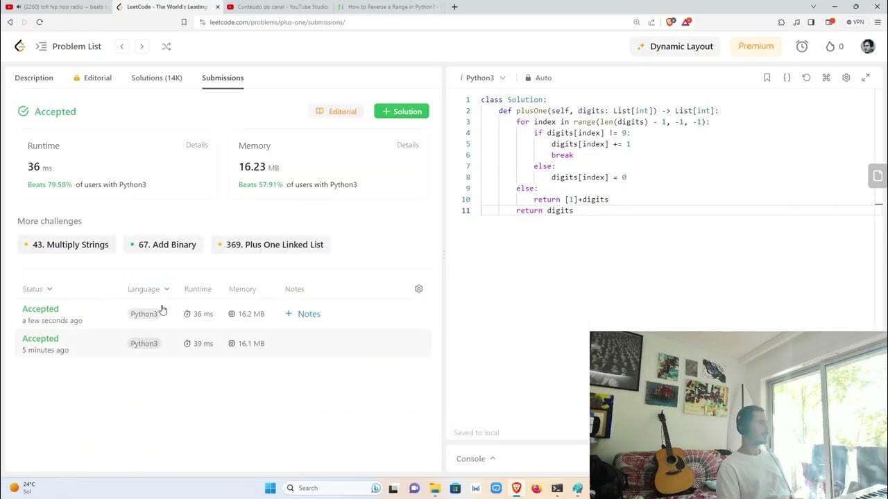 💻Solving All LeetCode Problems with PYTHON 🐍 - 66 Plus One - YouTube