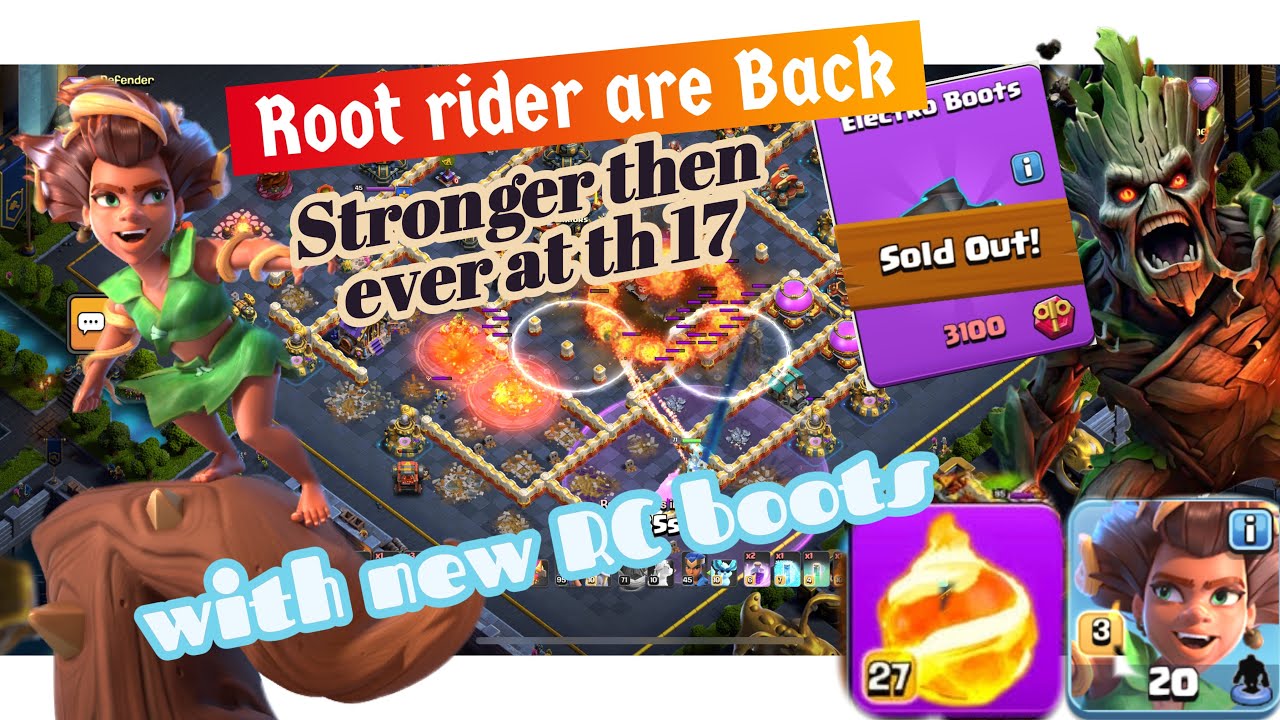 Fireball Root Riders + Rc Boots Strongest Spam Army at the 17 (Legend ...