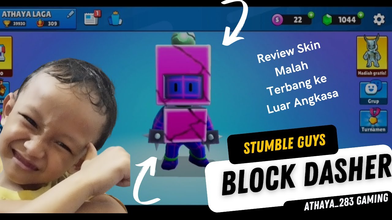 Review Skin Block Dasher Malah terbang ke Angkasa || Stumble Guys - YouTube