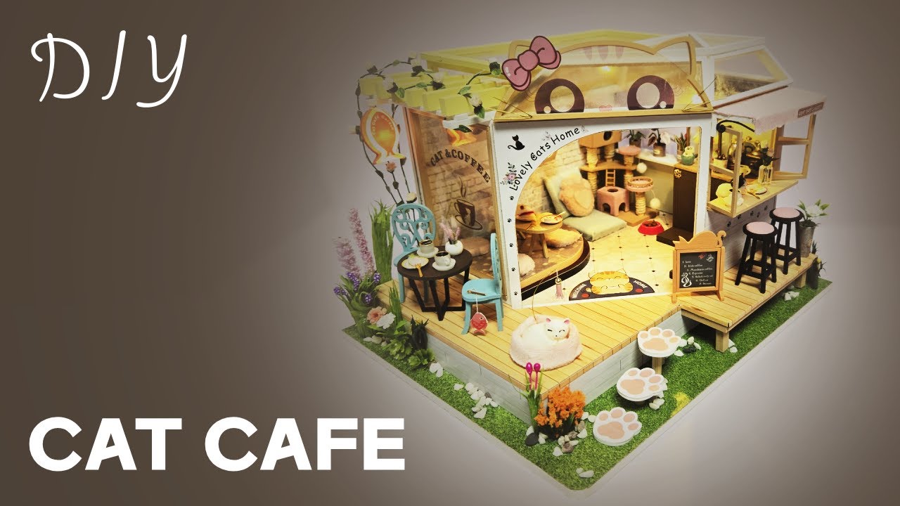 [DIY] 미니어처 하우스 고양이 카페 만들기 ㅣ MINIATURE DOLL HOUSE CAT CAFE DIY - YouTube