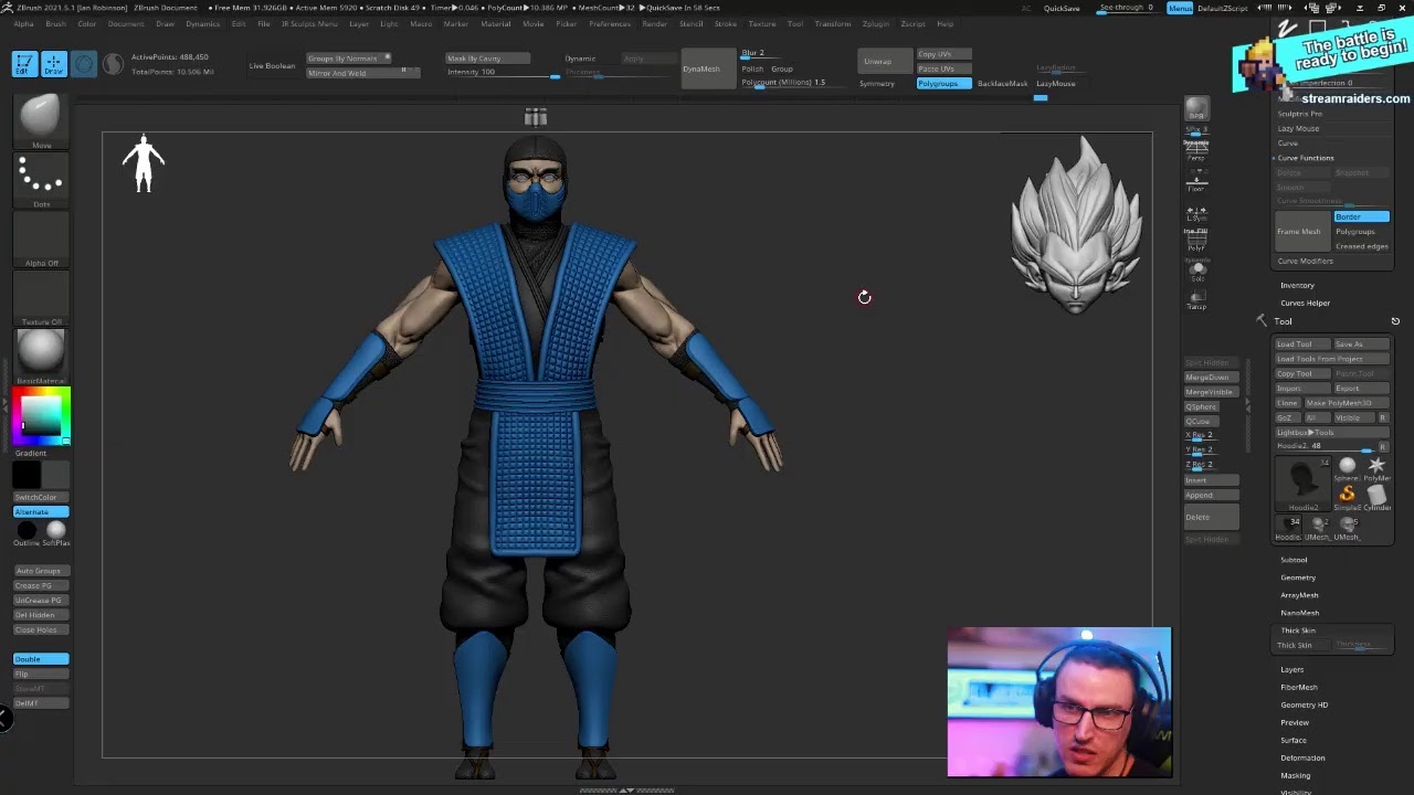 Sub-Zero Wins (PT. 3 - Zbrush 2021.5) - YouTube