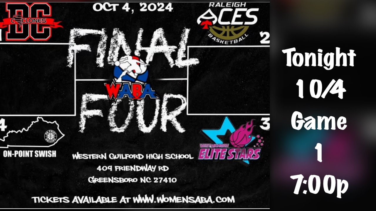 WABA CHAMPIONSHIP SEMIFINALS GAME 1 DC CYCLONES VS. ON POINT SWISH ...