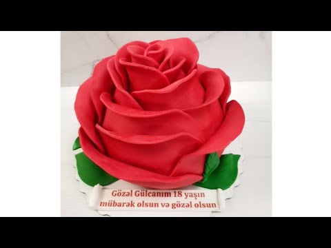 Qızıl gül formalı tort. Gül sevənlər üçün çox gözəl idea🌹🌹🌹