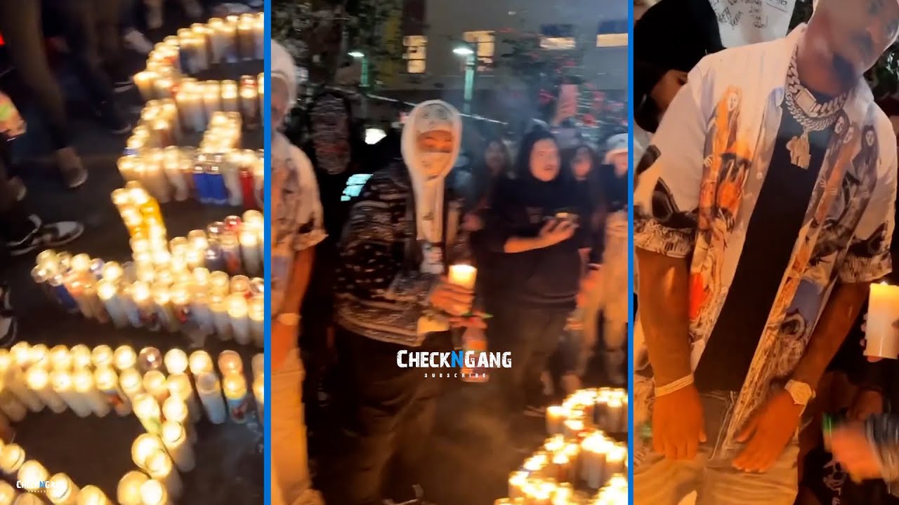 Drakeo The Ruler Candle Lighting In LA, Fans Gather Around Long Live ...