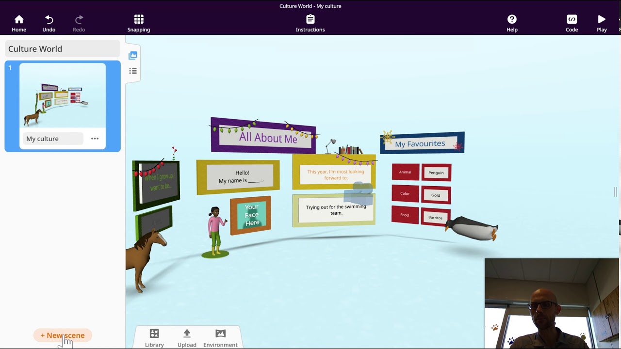 Cospaces - creating a new scene - YouTube