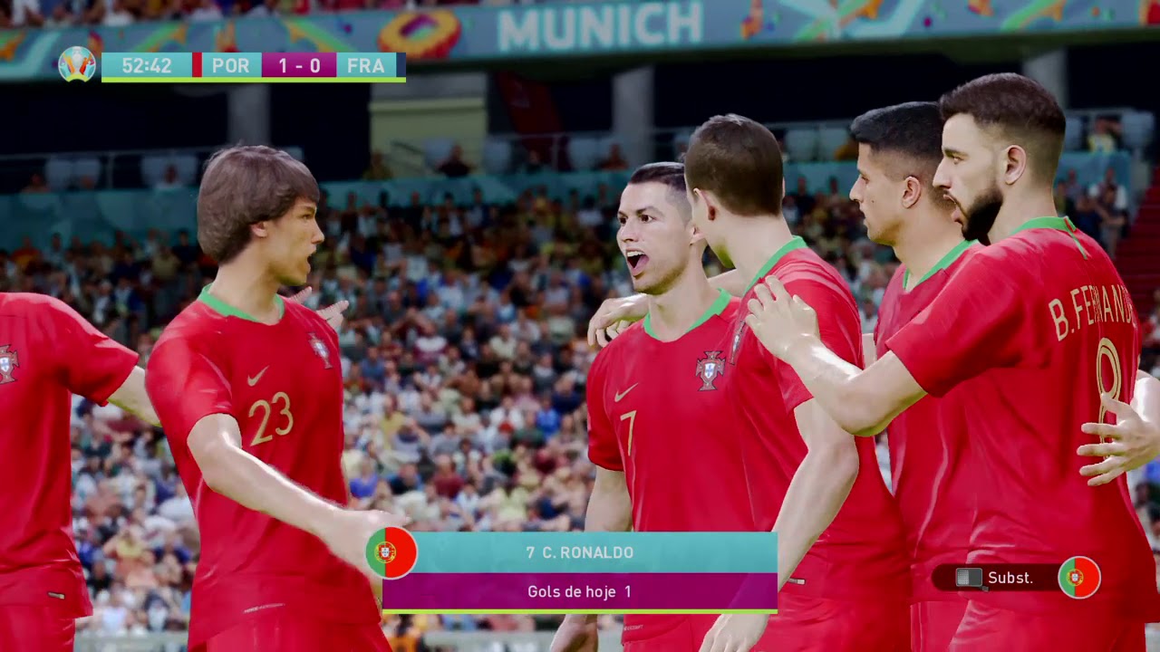 eFootball PES 2020_Goal by Cristiano Ronaldo in EURO 2020 - YouTube