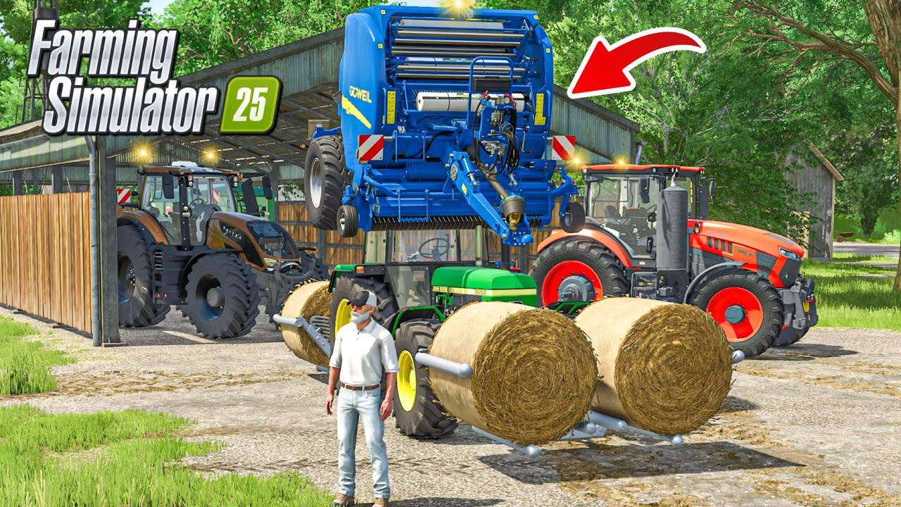 Making Straw Bales & Collect with John Deere In Fs25 | Farming ...