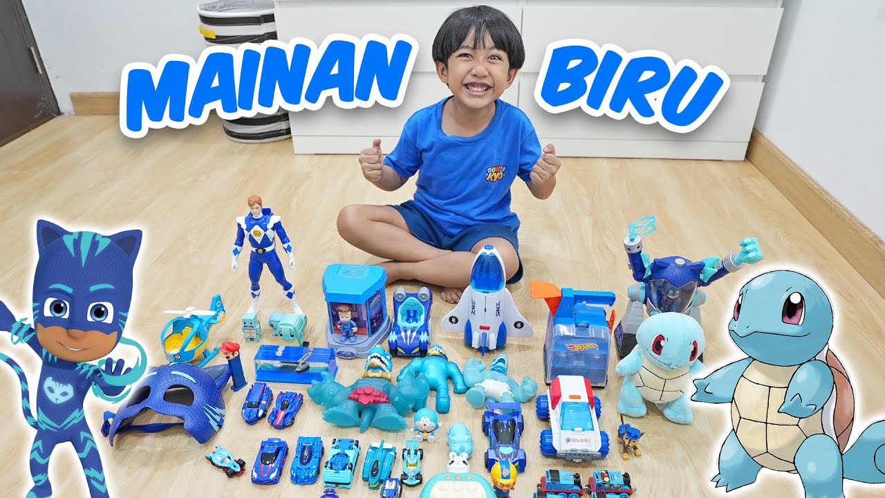 TANTANGAN MENCARI MAINAN WARNA BIRU - Dunia Kyo - YouTube