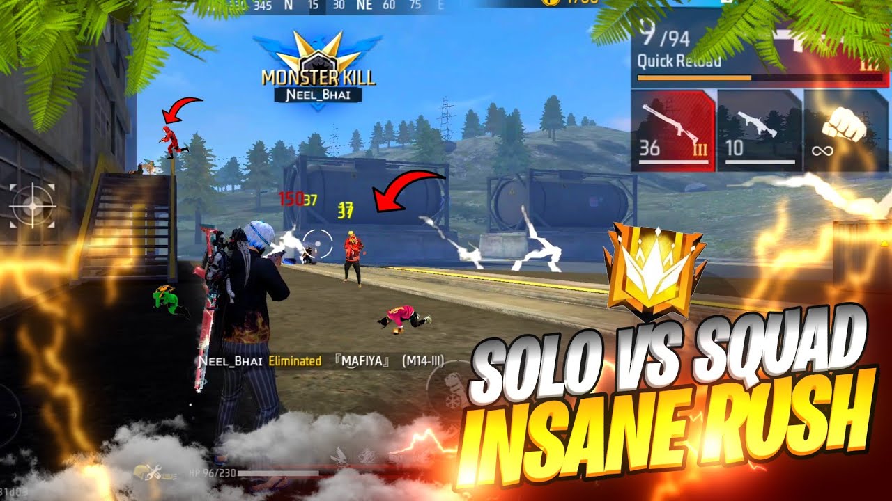 FREE FIRE 🔥 Solo VS Squad M14 + M1014 Headshot Machine 💥 18 KILLS ...
