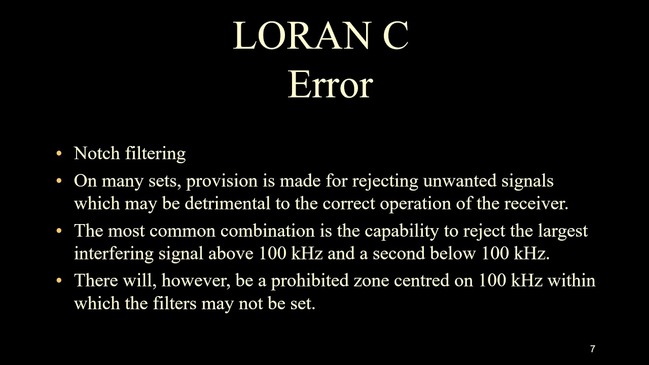 LORAN C - Part 3 (Errors and corrections) - YouTube
