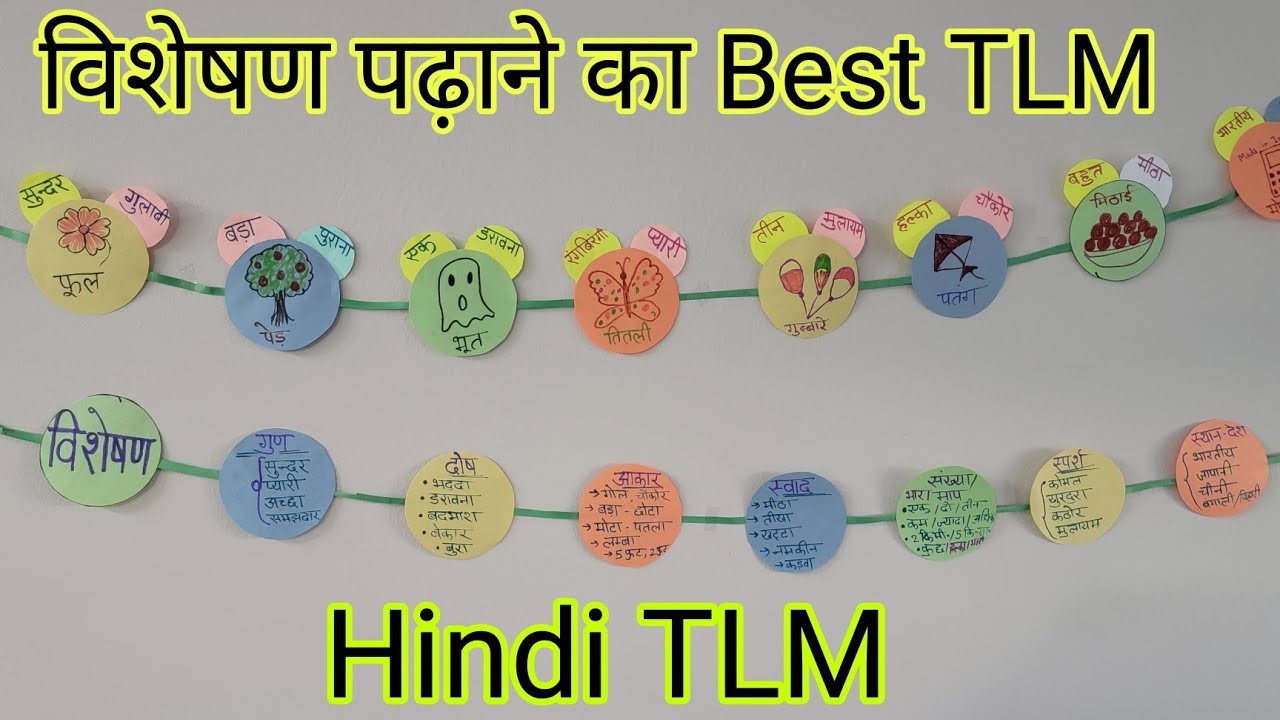 विशेषण पढ़ाने के लिए एक best Hindi TLM, Hindi TLM for class 6 to 8 ...