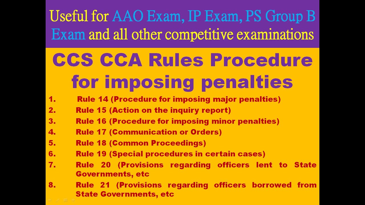 Procedure for imposing penalties to the Central Government Employees ...